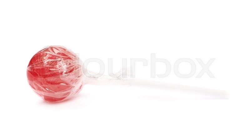 Red lollipop candy on a stick isolated ... | Stock image | Colourbox
