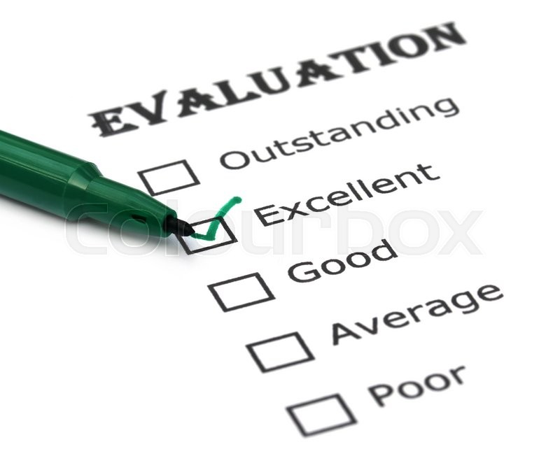 Evaluation sheet over white background | Stock image | Colourbox