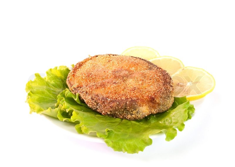 Grilled fish on a white background | Stock Photo | Colourbox