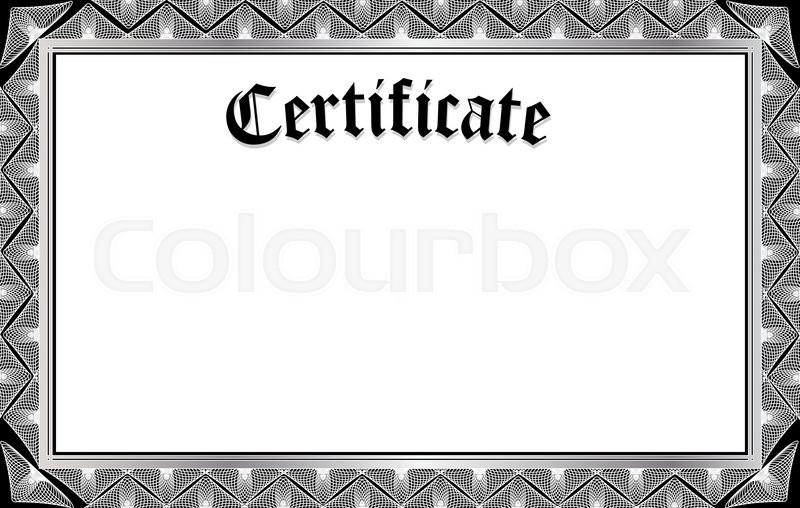 Certificate with decorative border | Stock vector | Colourbox