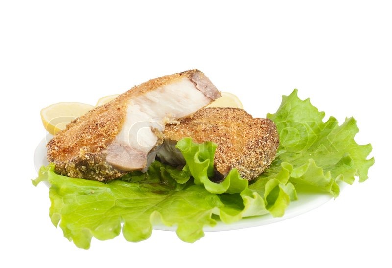 Grilled fish on a white background | Stock Photo | Colourbox