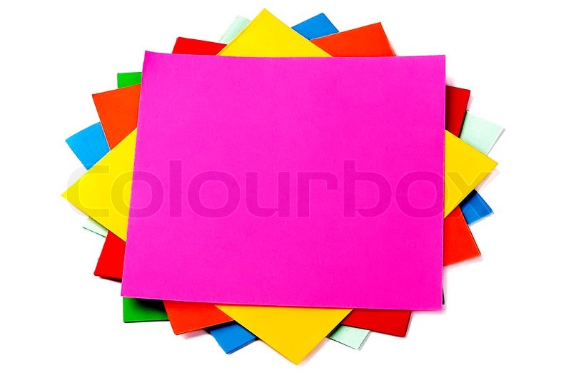 Very colorful sticky notes shaped like ... | Stock image | Colourbox