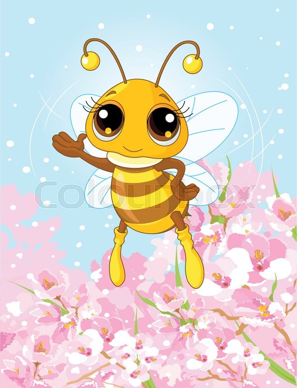 Illustration of a friendly cute bee ... | Stock vector | Colourbox