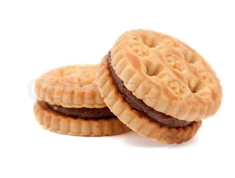 Biscuits with chocolate filling on a ... | Stock Photo | Colourbox
