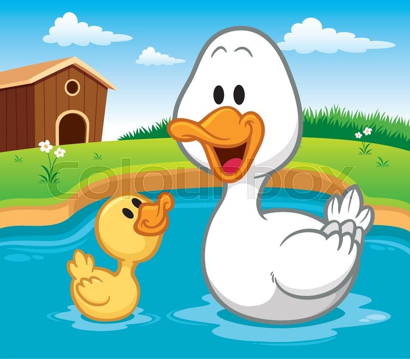 Vector illustration of Duck cartoon ... | Stock vector | Colourbox