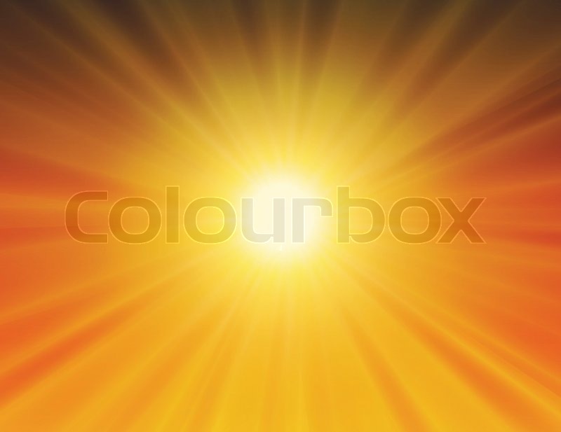 Vector sun on yellow background with ... | Stock vector | Colourbox