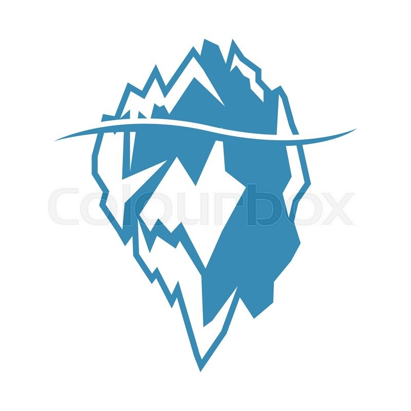 Vector blue iceberg icon on white ... | Stock vector | Colourbox