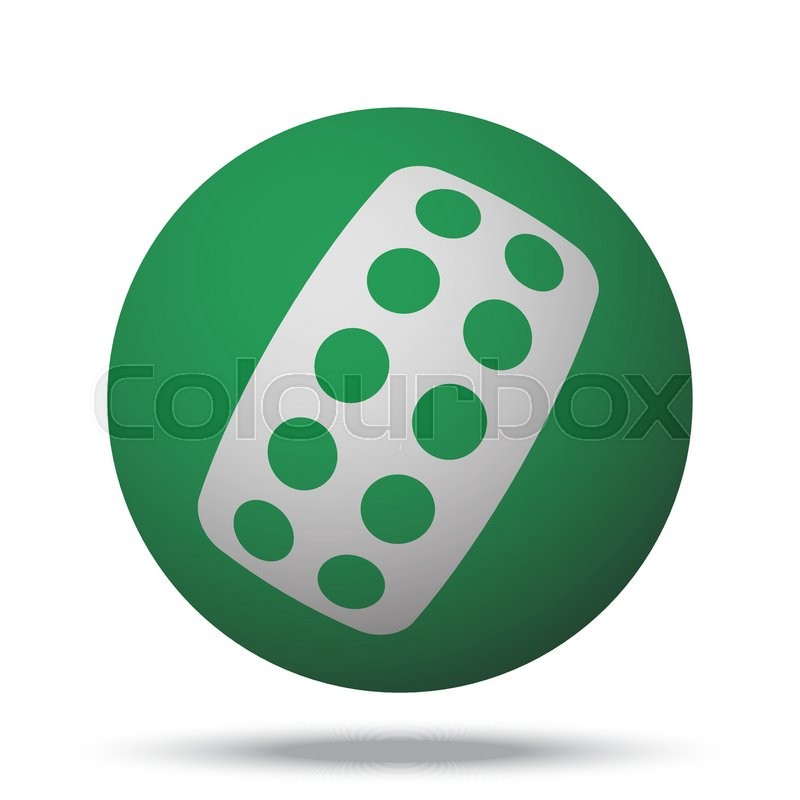 White Tablet Strip web icon on green ... | Stock vector | Colourbox