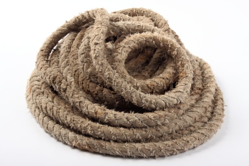 Old rope on white background | Stock image | Colourbox