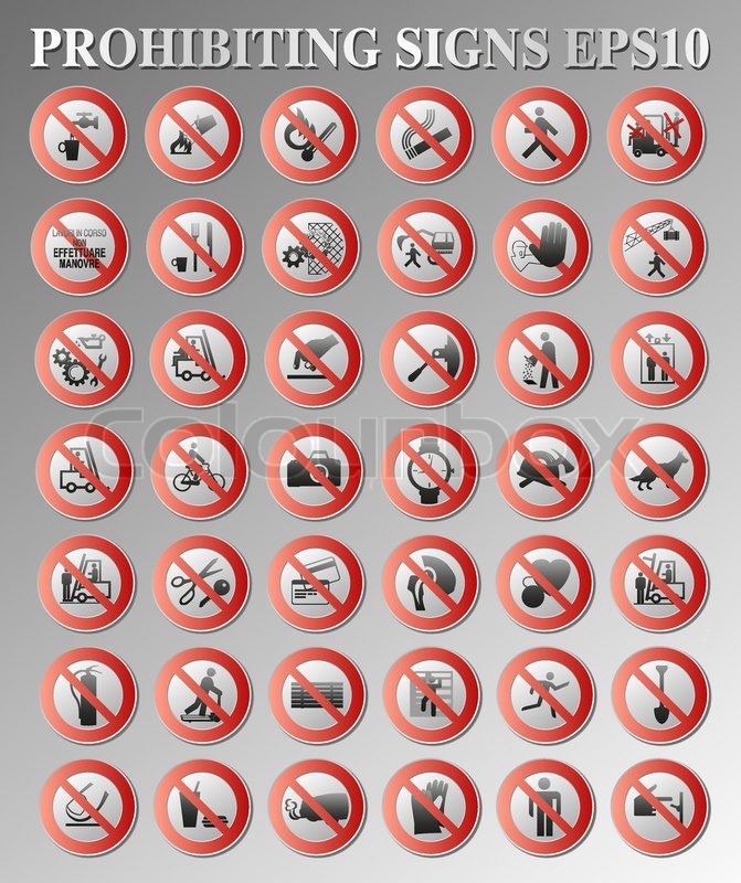 Verbotsschilder vector | Vektorgrafik | Colourbox