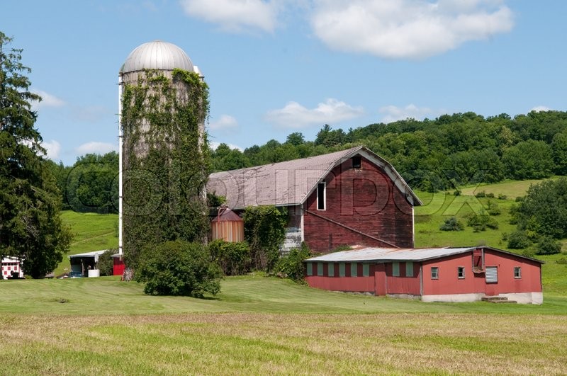 Old red barn in New York during the ... | Stock image | Colourbox