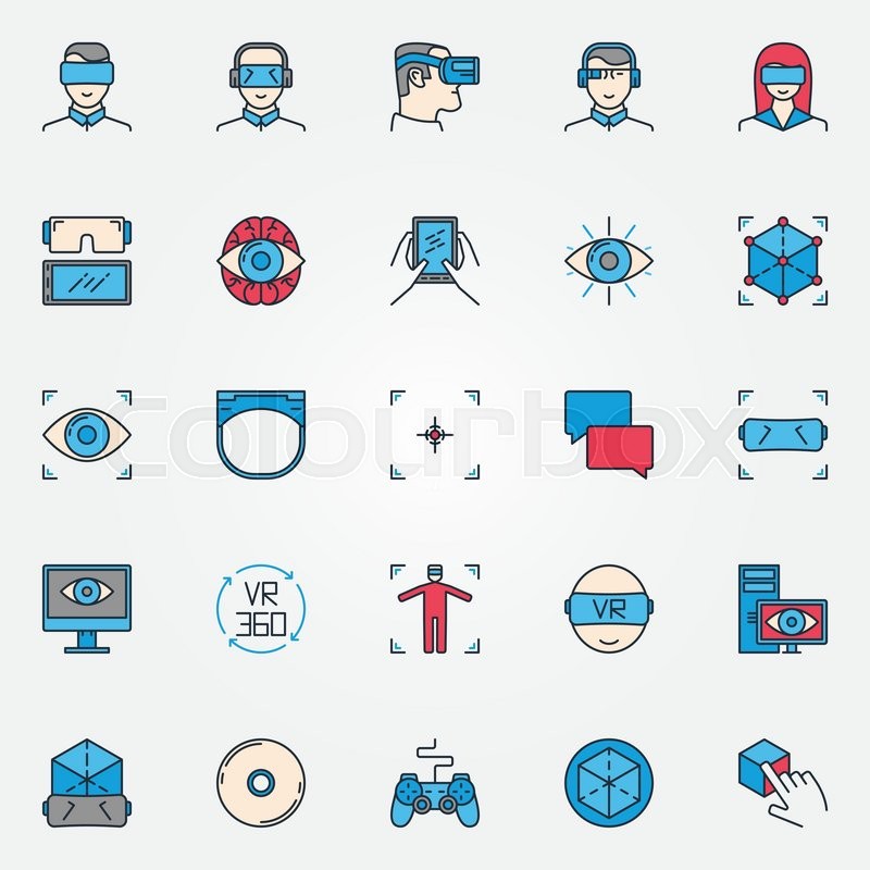 Virtual reality icons - vector set of ... | Stock vector | Colourbox