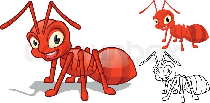 High quality detailed red ant cartoon ... | Stock vector | Colourbox