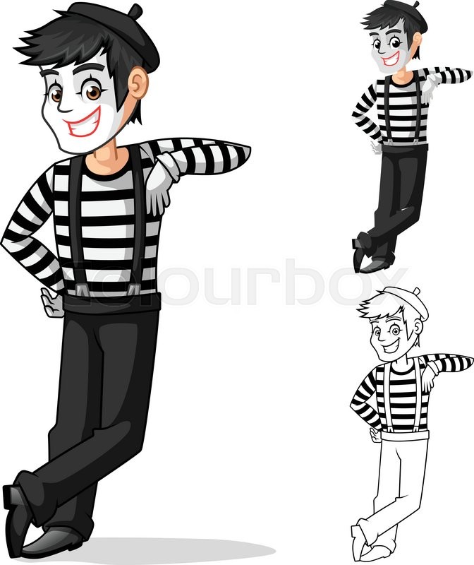 High quality mime artist leaning ... | Stock vector | Colourbox High quality mime artist leaning ... | Stock vector | Colourbox