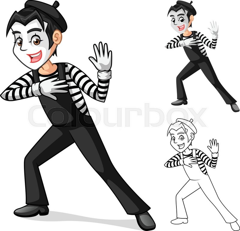 High quality mime artist perform body ... | Stock vector | Colourbox