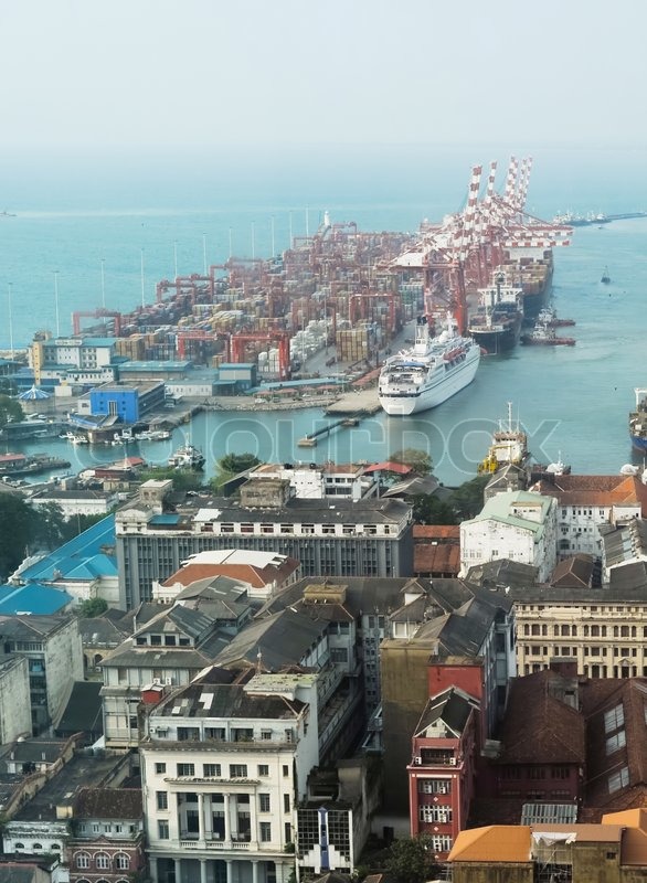 View on Colombo harbor from WTC ... | Stock Photo | Colourbox
