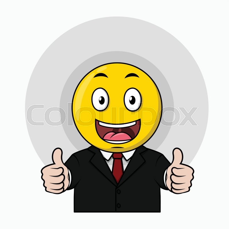 Happy thumb up emoticon | Stock vector | Colourbox