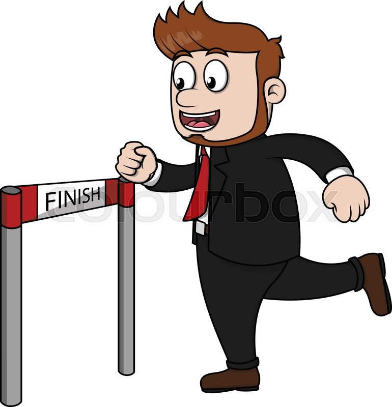 Employee crossing finish line | Stock vector | Colourbox