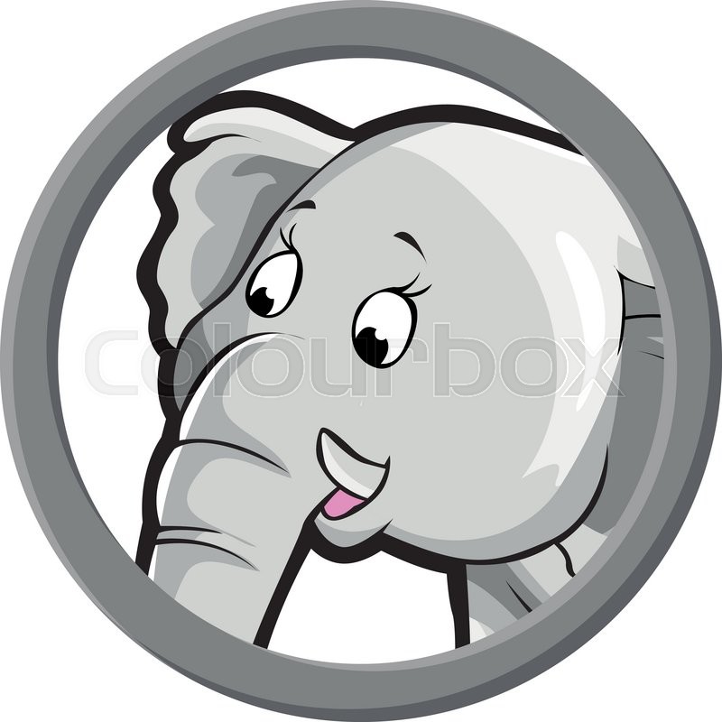 Elephant circle banner illustration | Stock vector | Colourbox