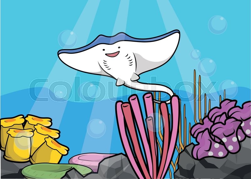 Fight fish underwater scenery | Stock vector | Colourbox