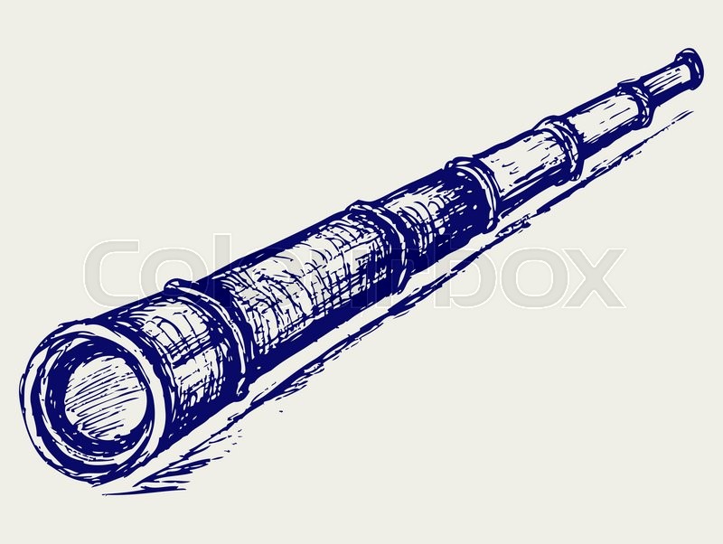 Antique spyglass. Sketch. Vector ... | Stock vector | Colourbox