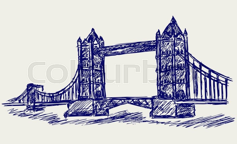 Tower Bridge. Doodle style. Vector ... | Stock vector | Colourbox