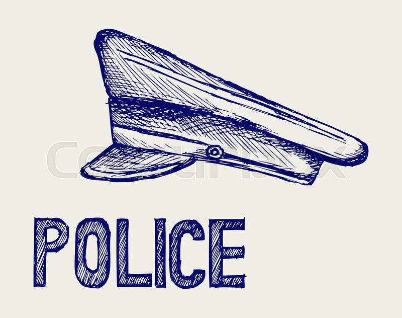 Police cap. Doodle style | Stock vector | Colourbox
