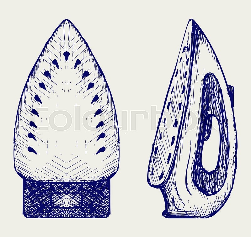 Steam iron. Doodle style. Vector ... | Stock vector | Colourbox
