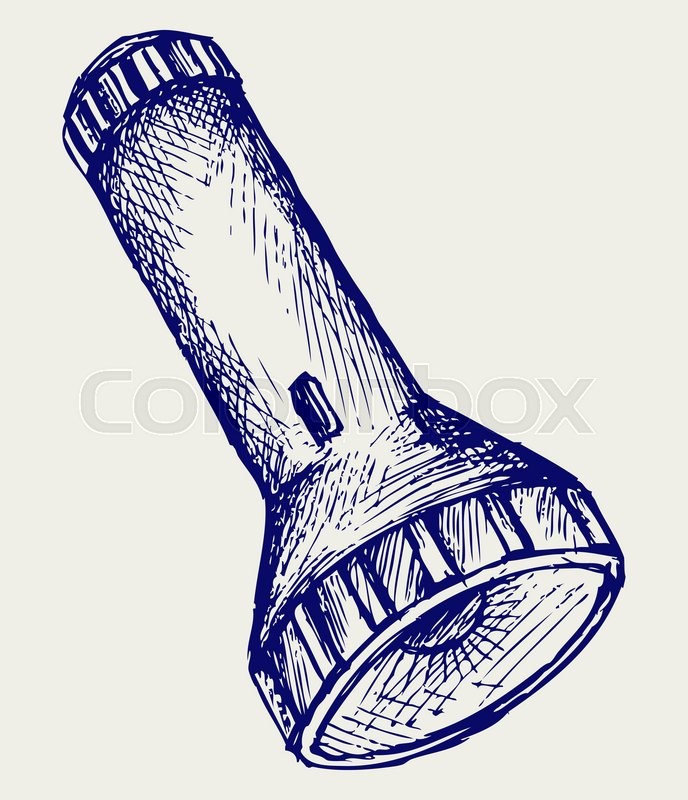 Electric Pocket Flashlight. Doodle ... | Stock vector | Colourbox