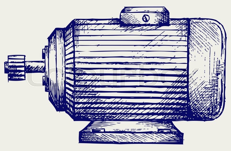 Electric motor. Doodle style. Vector ... | Stock vector | Colourbox