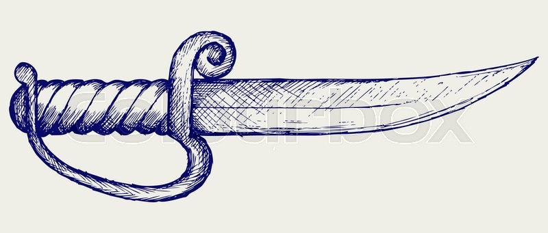Asian dagger. Doodle style. Vector ... | Stock vector | Colourbox