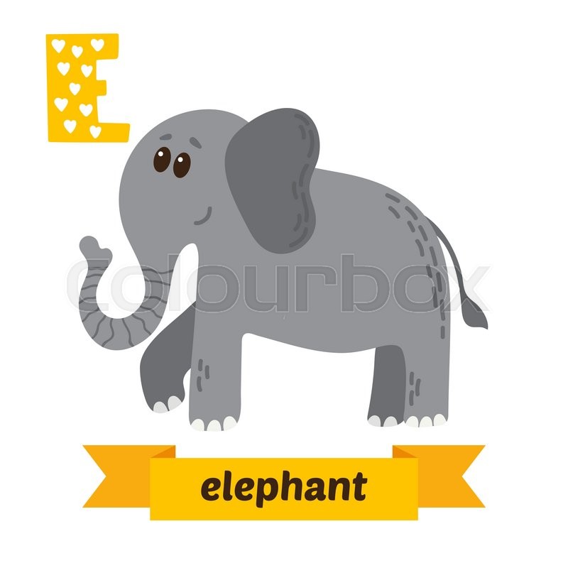 Elephant. E letter. Cute children ... | Stock vector | Colourbox