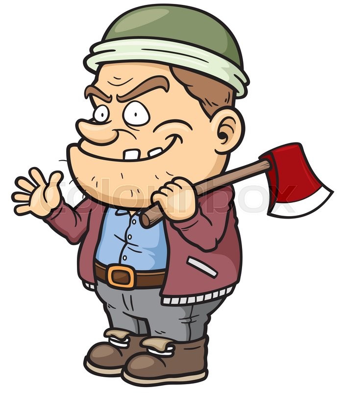 Vector illustration of Man chopping ... | Stock vector | Colourbox