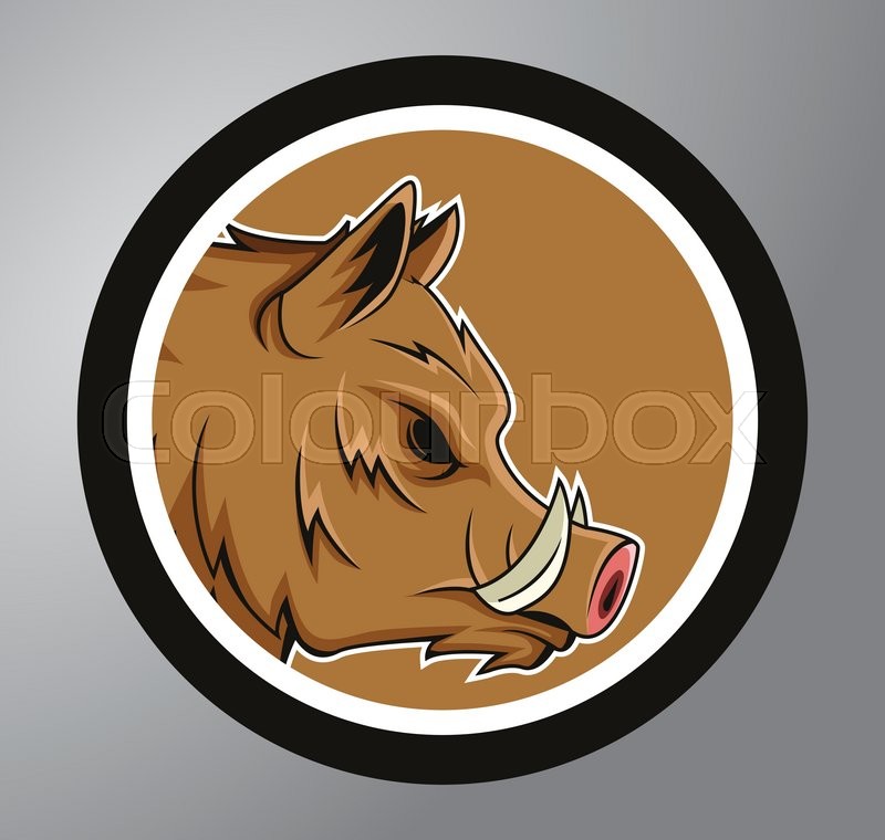 Wild boar sticker banner | Stock vector | Colourbox