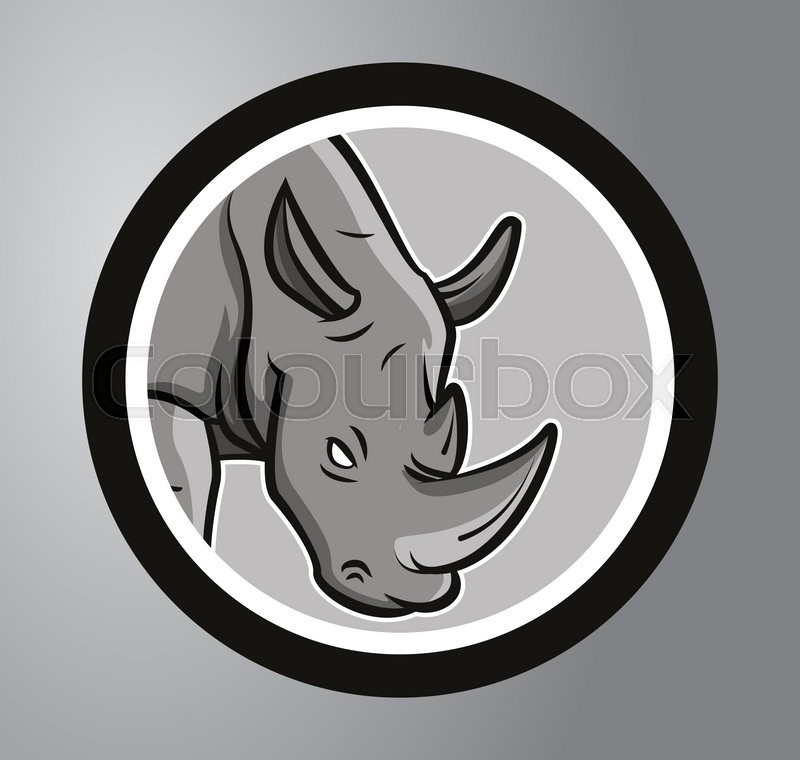 Rhino Sticker | Stock vector | Colourbox