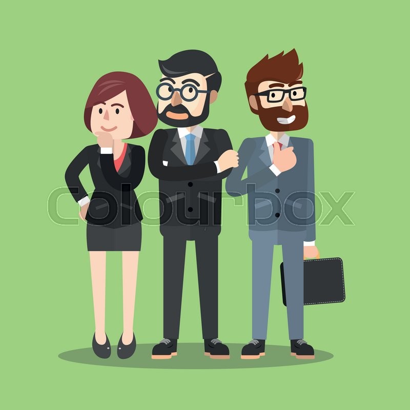 Business group flat cartoon ... | Stock vector | Colourbox