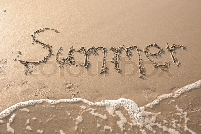 "Summer" written in sand beach | Stock image | Colourbox