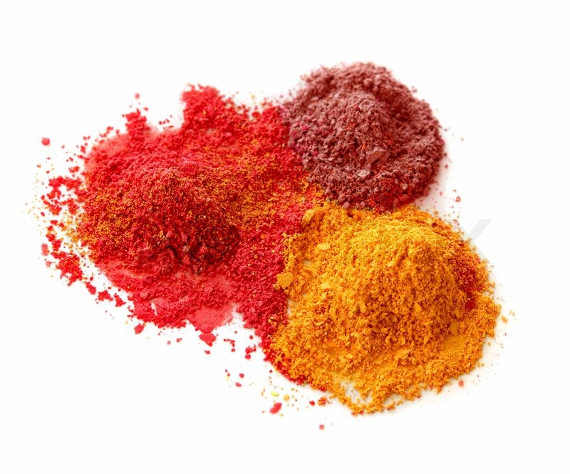 Spicy color powder chalk dust on white ... | Stock image | Colourbox