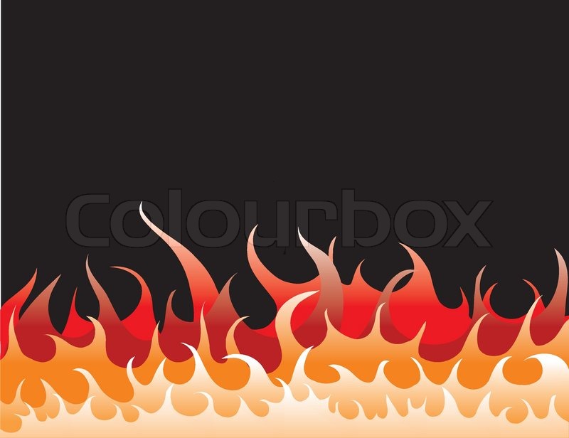Fire flames on black | Stock vector | Colourbox