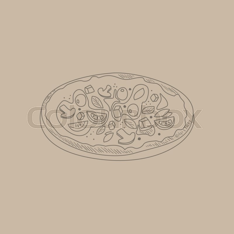 Pizza Hand Drawn Cool Monochrome ... | Stock vector | Colourbox