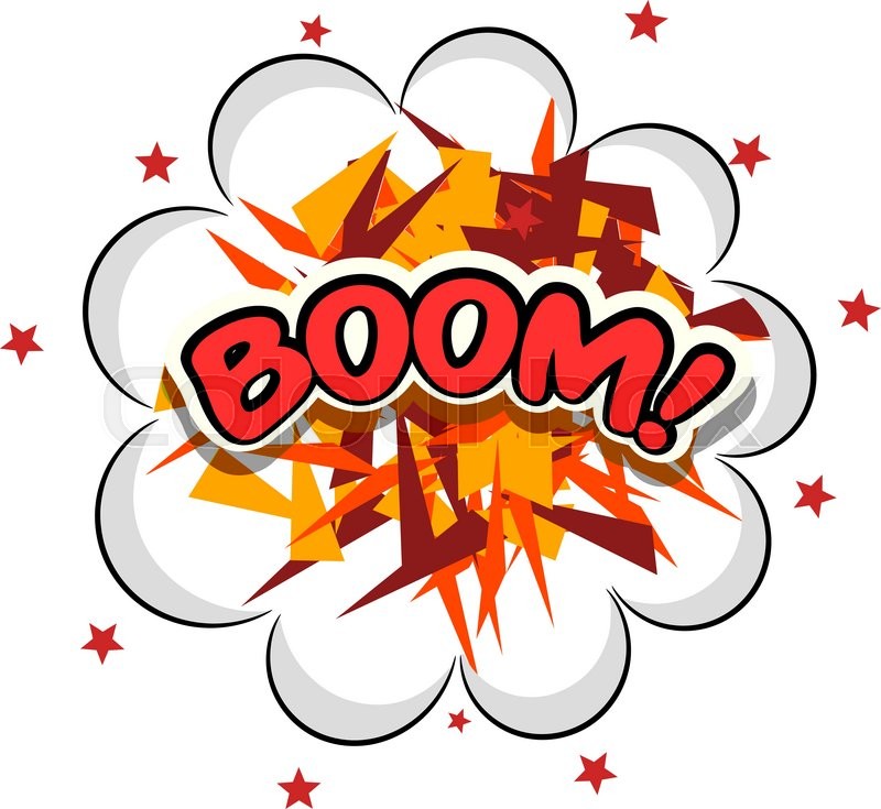 Colored Cartoon explosion BOOM! ... | Stock vector | Colourbox