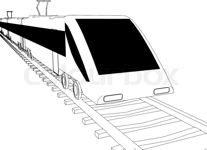 Vector isolated Train outline on white ... | Stock vector | Colourbox