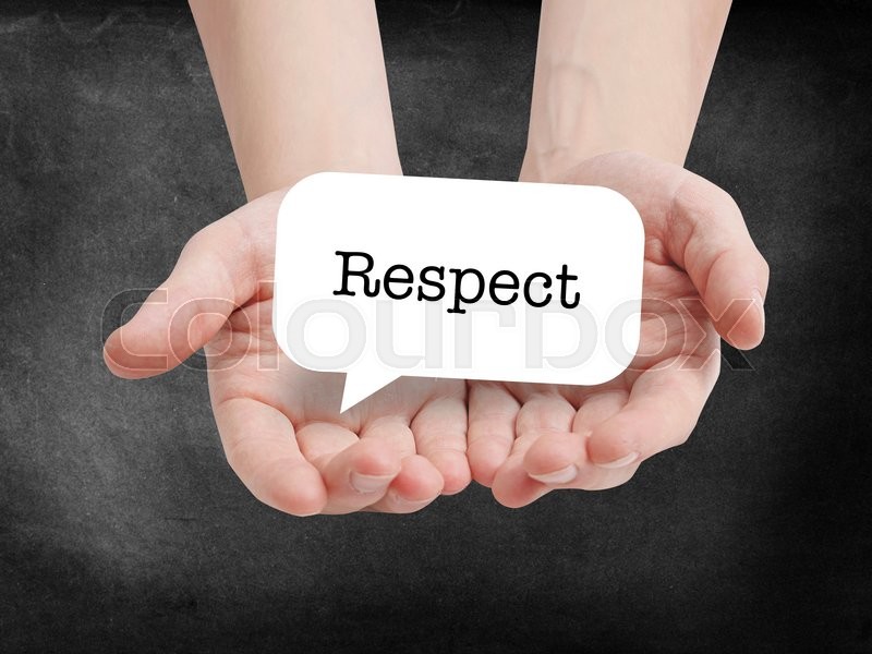 Respect written on a speechbubble | Stock image | Colourbox