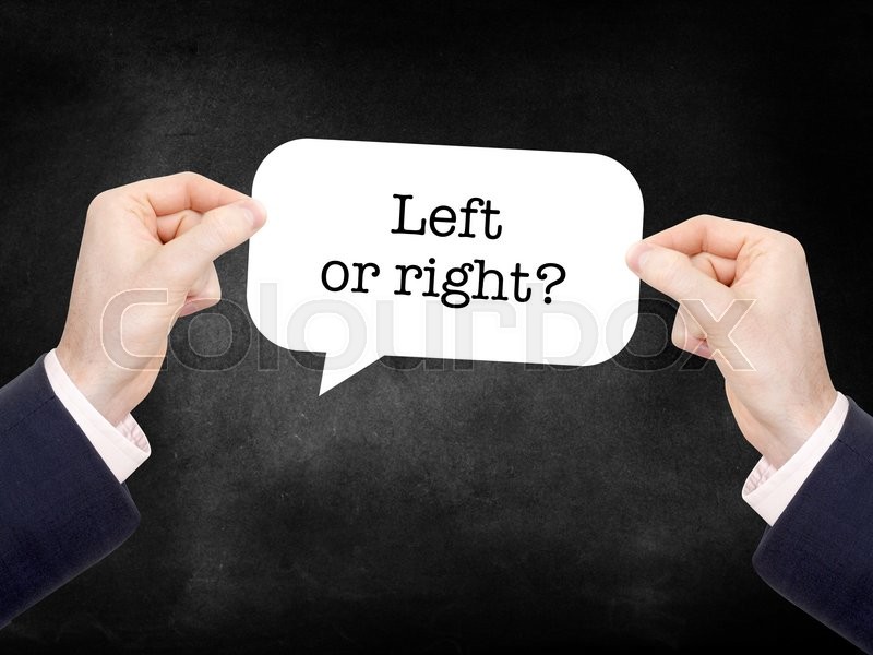 Left or right written on a speechbubble | Stock image | Colourbox