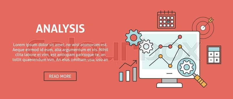 Data analysis concept banner. Focused ... | Stock vector | Colourbox