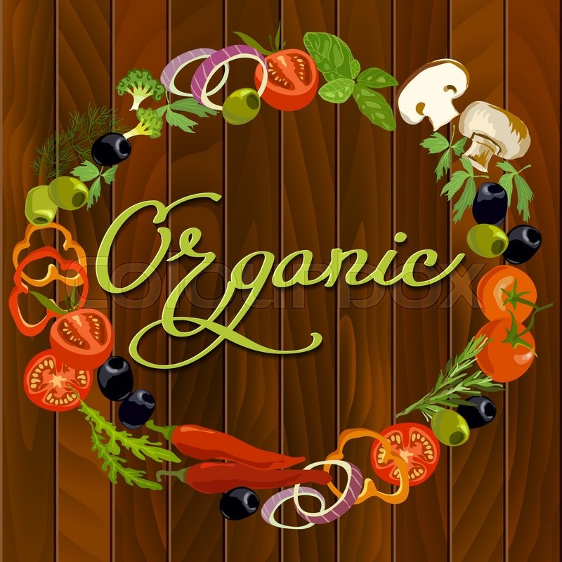 Healthy vegetable food circle frame ... | Stock vector | Colourbox