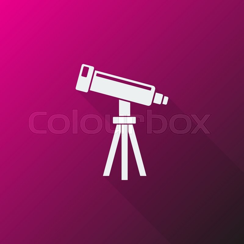 White Telescope icon on pink ... | Stock vector | Colourbox
