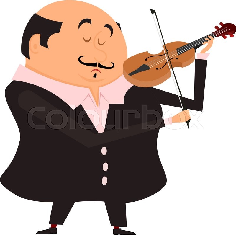 Cartoon violinist. The man playing the ... | Stock vector | Colourbox