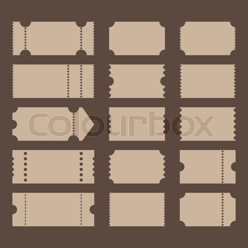 Ticket shape, flat design | Stock vector | Colourbox