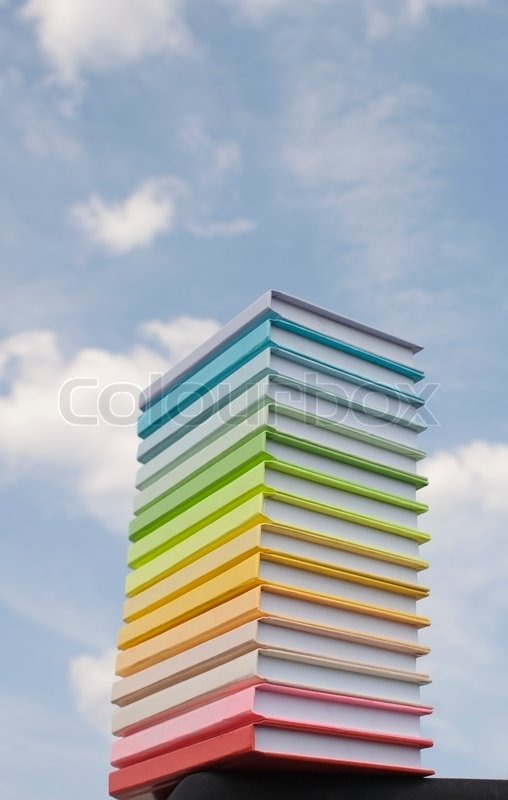 Stack of the books laying outdoors | Stock Photo | Colourbox